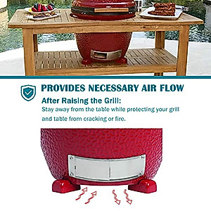 KAMaster Ceramic Grill Feet Shoes Set of 3 for Kamado Grill Accessories Parts Raise Kamado Grill Classic and Big Grill or Primo,Big Green Egg Charcoal Grill For BBQ Grill Table Outdoor and Garden