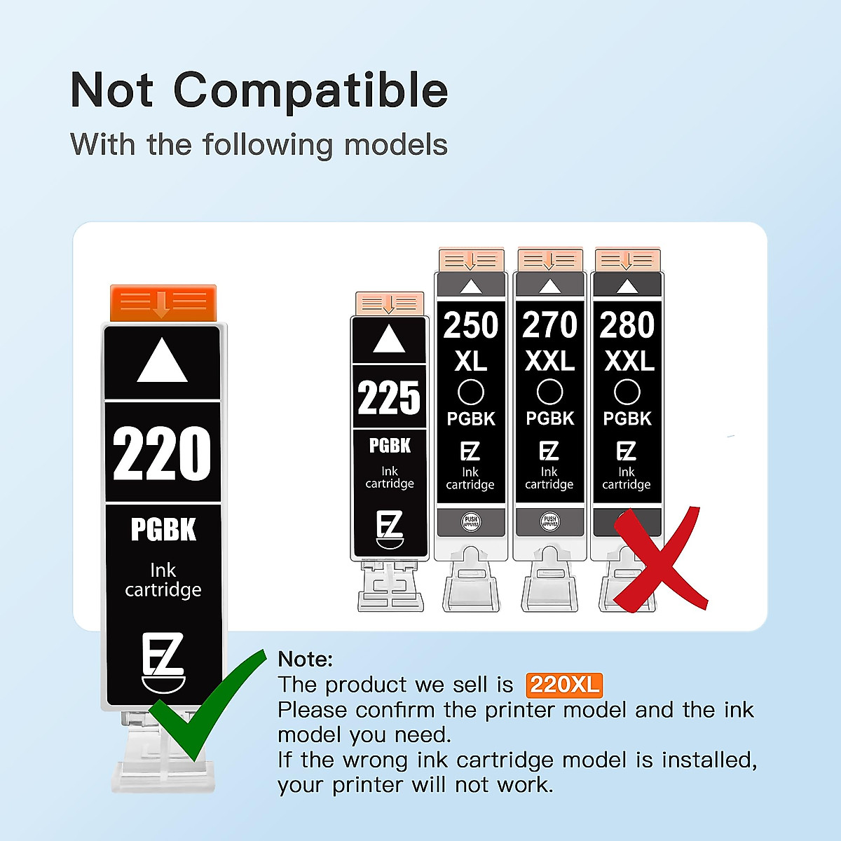 E-Z Ink (TM Compatible Ink Cartridge Replacement for Canon PGI220 PGI-220 CLI221 CLI-221 to use with MX870 MX860 MP620 MP560 MP980 (4 Large Black, 4 Cyan, 4 Magenta, 4 Yellow, 4 Small Black) 20 Pack