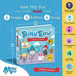 DITTY BIRD Musical Books for Toddlers | Fun Children's Nursery Rhyme Book | The Firefighter Book with Sound | Interactive Toddler Books for 1 Year Old to 3 Year Olds | Sturdy Baby Sound Books