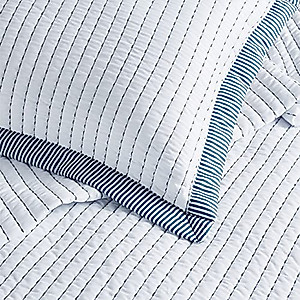 Bedsure White Quilt Queen Size and Queen Comforter Set Grey, Soft Quilt Bedding Set for All Seasons