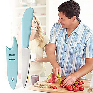 Paring Knife,3 Pieces New Sharp and Durable Fruit Knife, Comfortable Non-slip Handle, with Protective Cover, Suitable for Most Types of Vegetables and Fruits (pink,blue,green)