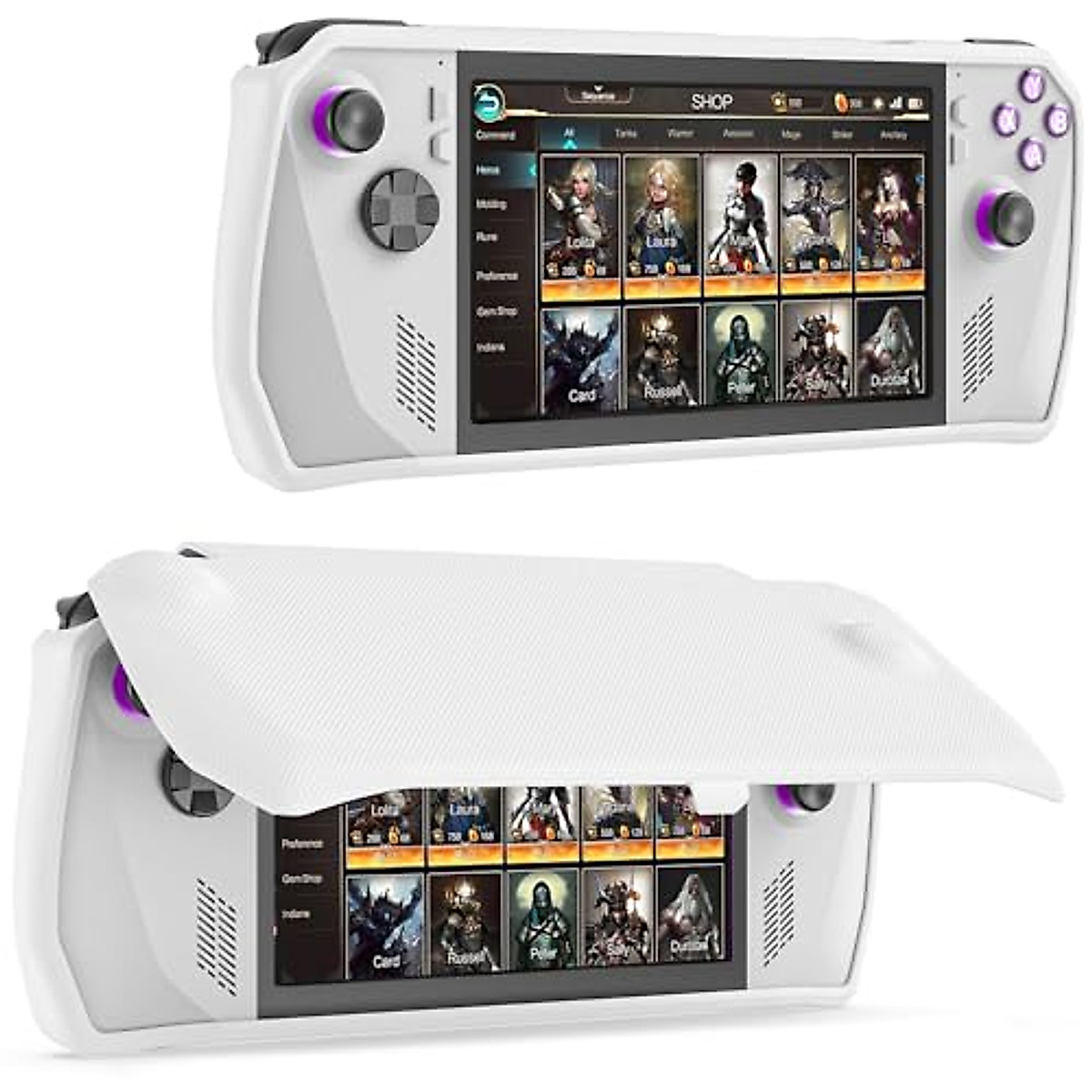 ProCase Upgraded Flip Case for ASUS ROG Ally Gaming Handheld 7 inch 2023, Protective Cover with Magnetic Removable Front Cover, Rog Ally Accessories Non-Slip Full Protection Grip Case -White