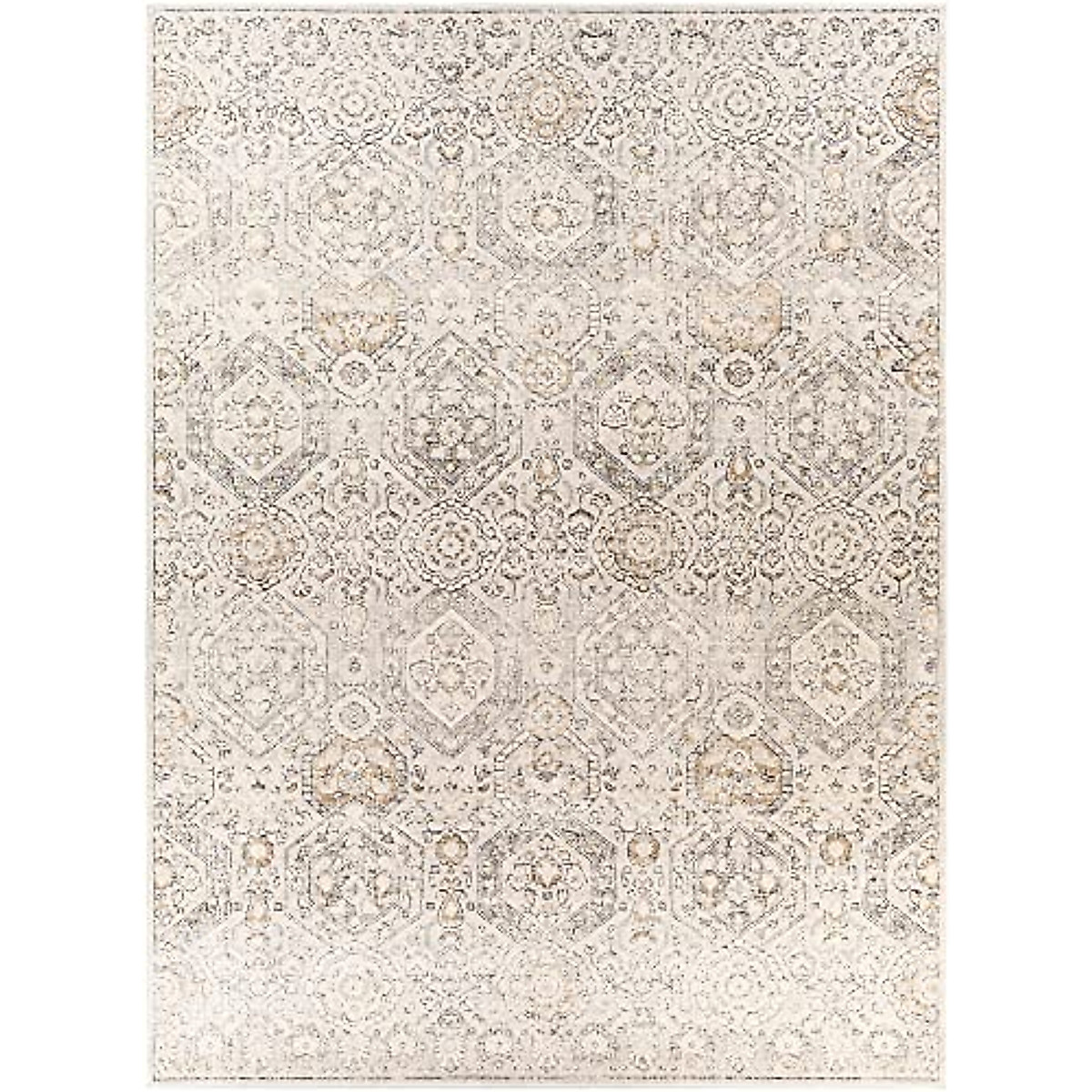 Mark&Day Area Rugs, 8x10 Geelbroek Updated Traditional Tan/Ivory Area Rug, Beige/Gray/Black Carpet for Living Room, Bedroom or Kitchen (7'10" x 10'2")