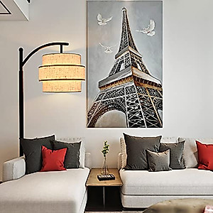 EDISLIVE 3-tier Drum Linen Lamp Shade for Pendant Lamp Floor Lamp Chandelier Replacement Shade Clip on Bulb Classic Round Lampshade Cover Only (Yellow)