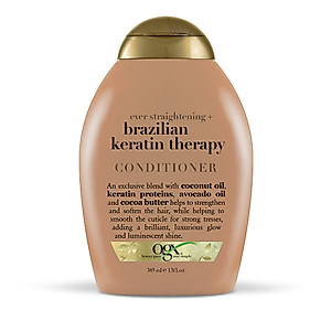 OGX Ever-straightening + Brazillian Keratin Therapy Shampoo and Conditioner 13 Oz, 2 Bottle Set