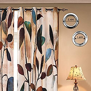 subrtex Printed Curtains Room Darkening for Bedroom Living Room Kids Room Dining Room Valance Colorful Window Drapes 2 Panel Set (52'' x 63'', Brown)