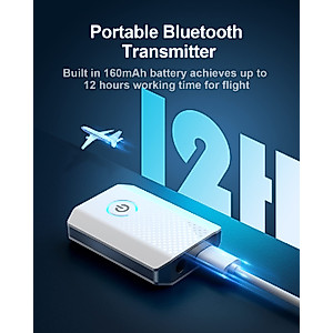 Aisidra Bluetooth Transmitter Receiver V5.0 Bluetooth Adapter for Audio, 2-in-1 Bluetooth AUX Adapter for TV/Car/PC/MP3 Player/Home Theater/Switch, Low Latency, Pairs 2 Devices Simultaneously