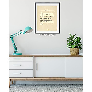 Govivo Excerpt from Charlotte's Web by E.B. White - Typography Wall Decor Art Print on a beige background - 11x14 unframed artwork printed on photograph paper