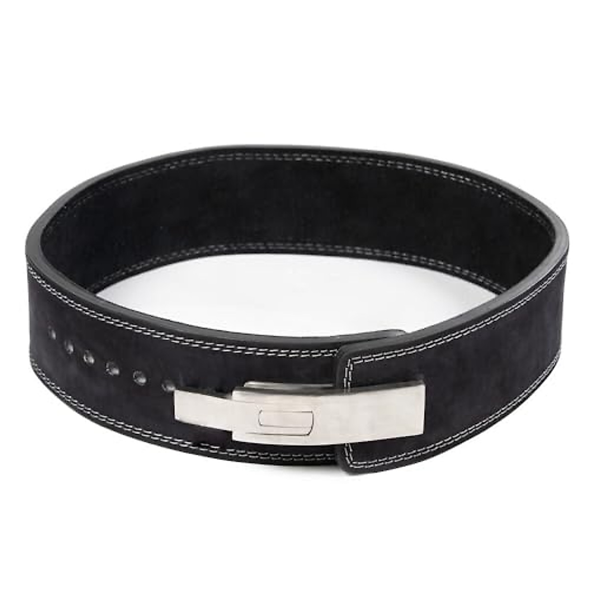 Titan Fitness 3XL 43" - 50" Lever Powerlifting Belt, 4" Wide Belt, 10mm Thick, Black Leather Training Belt