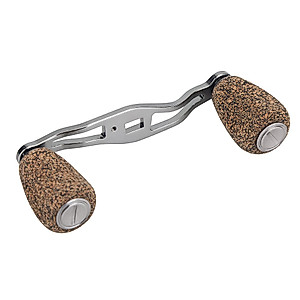 Fishing Reel Handle, Reel Handle Wood Knob Carbon Fiber Frame with Fittings Replacement Parts (Silver)