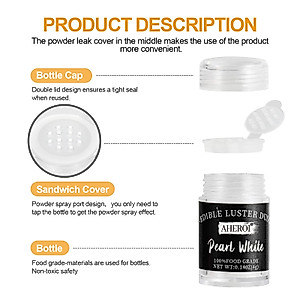 Aheroi Edible glitter Set of 15, Food Grade Edible Powder Cocktail Glitter Shimmering Glitter for Drinks, Luster Dust Sprinkles Powder Glitter for Fondant Cake Decorating(4g/0.14oz)