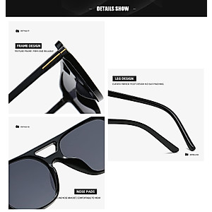 PAMIX Trendy Retro Vintage 70s Square Aviator Sunglasses for Women Men Tinted Shades Cool Cute UV Protection Aesthetic Accessories (Light Green Lens)