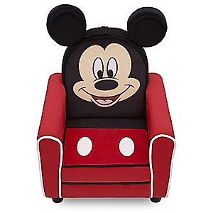 Delta Children Figural Upholstered Kids Chair, Wood ,Disney Mickey Mouse