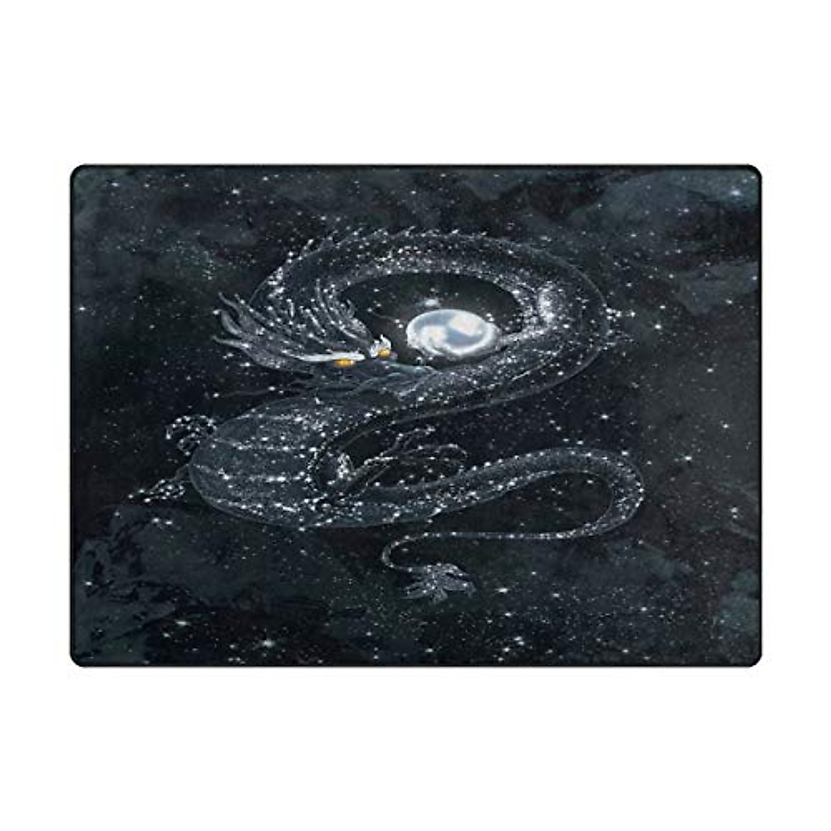 ALAZA Dark Starry Night Dragon Area Rug Rugs for Living Room Bedroom 7' x 5'