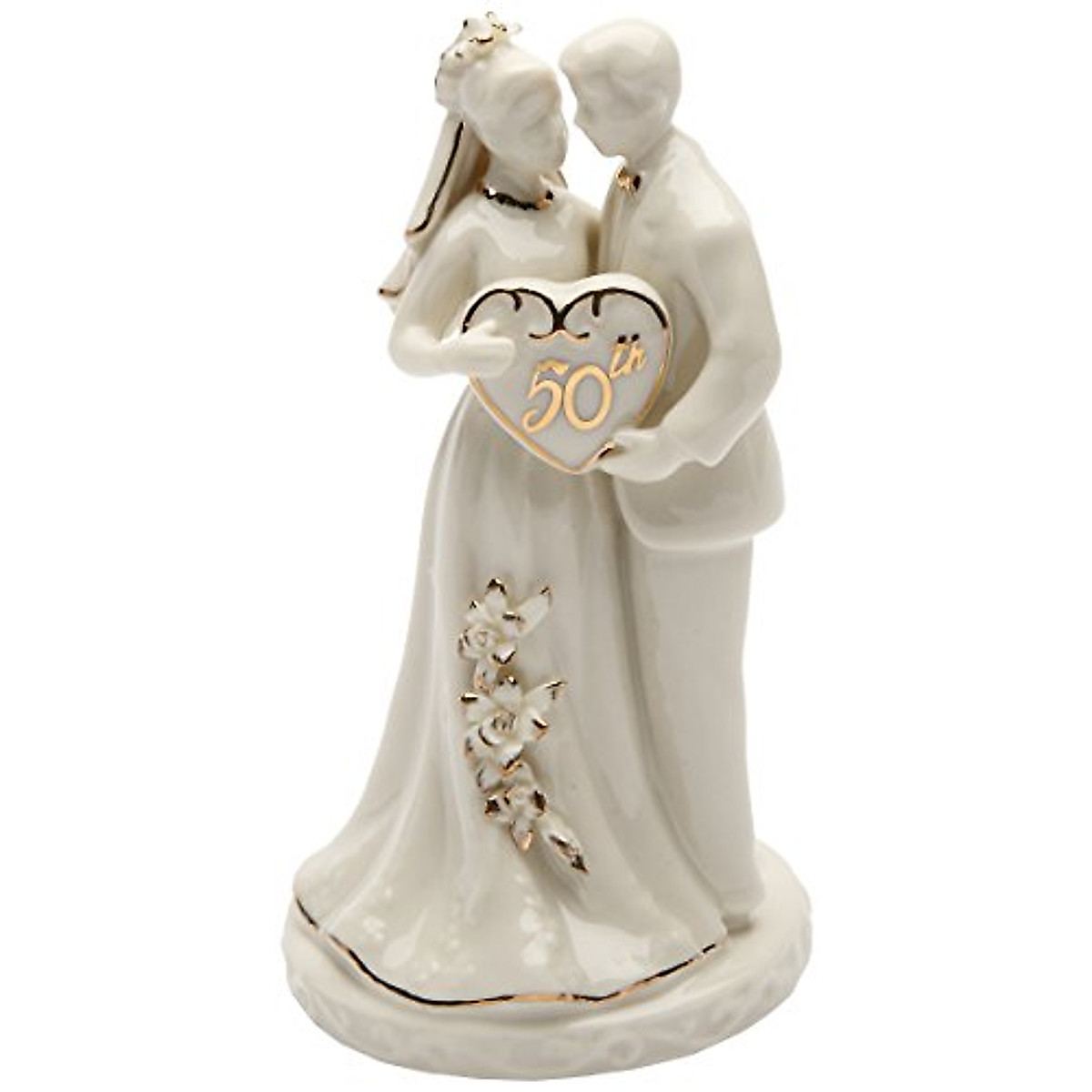 Cosmos Gifts 30715 Small Fine Porcelian 50th Anniversary Couple Figurine, 4-3/4"H, Ivory