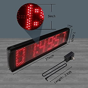 GANXIN 5 Inch LED Race Clock with Tripod for Running Events,Marathon Countdown Clock,Gym Timer Clock,Count Up,Stopwatch,Wireless Remote Control&APP Control,5 Levels Brightness Adjustable (Red)