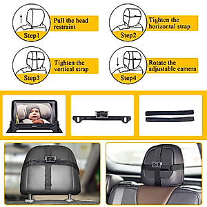 Rohent Baby Car Camera Carseat: Crystal Night Vision HD 1080P Car Seat Camera Backseat Rear Facing Infant Car Baby Monitor with Camera 3 Mins Easy Installation N06