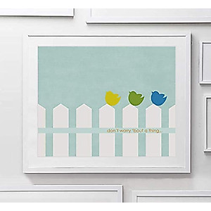 Bob Marley | Three Little BIrds - song lyric wall art print, inspirational modern music poster home decor reggae quote