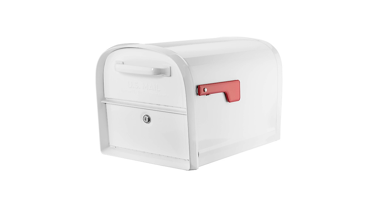 Architectural Mailboxes Oasis 360: Secure White Parcel Mailbox