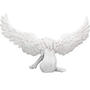 L-ELEGANT Angels Wings Garden Decor Statues,Angel Art Sculptures Ornaments for Bedroom Living Room,Redemption Angel Garden Figures Figurines Creative Angel Sculptures-Redemption Angel 18cm(7inch)