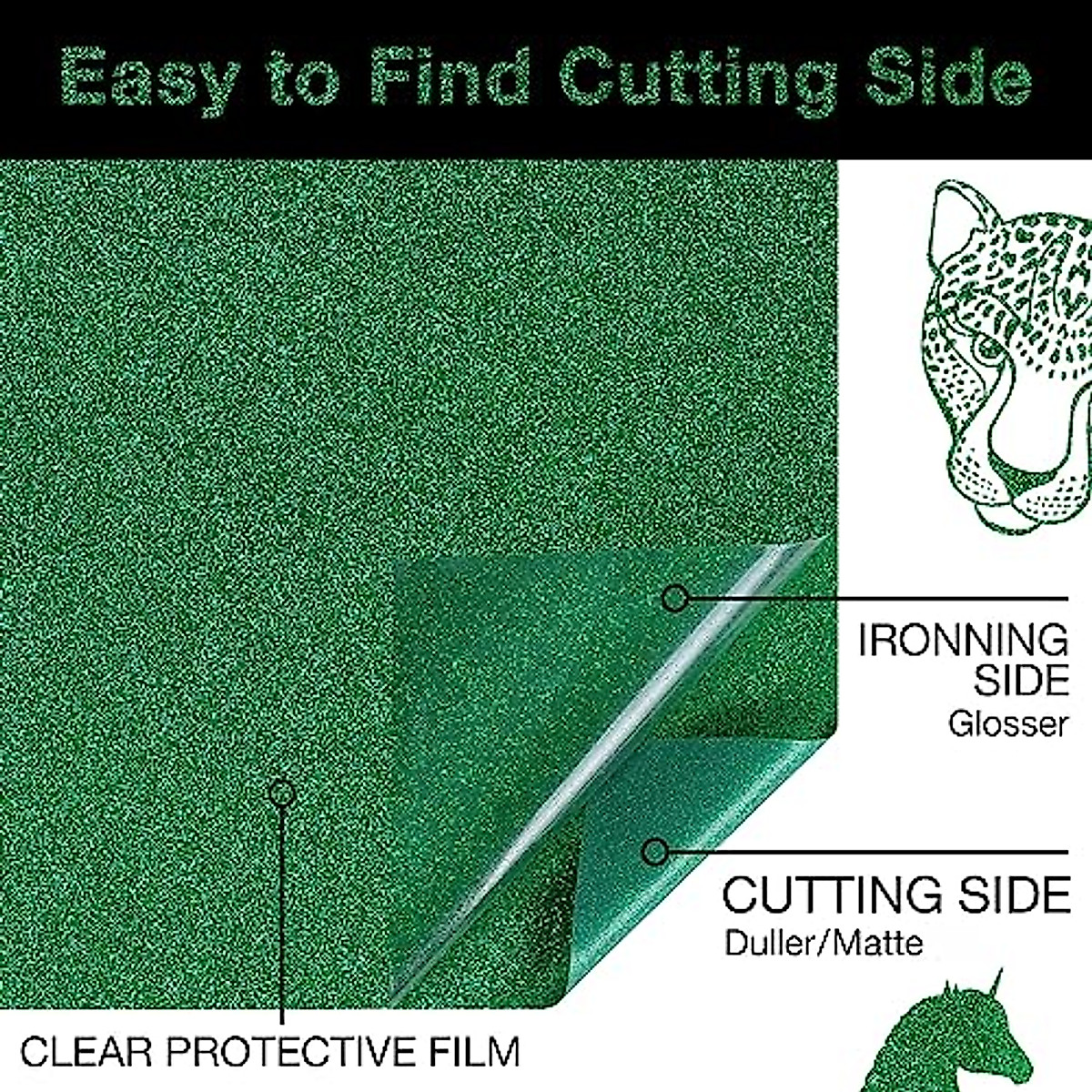 TORC Glitter HTV Heat Transfer Vinyl Bundle Rolls, Set of 10 Iron on Vinyl for T Shirts Crafts (12 inch x 5 ft per Roll)