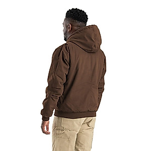 Berne Men's Highland Washed Hooded Jacket, Medium Regular, Bark