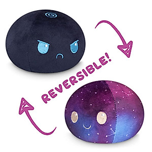 TeeTurtle - The Original Reversible Ball Plushie - Galactic + Dark Blue - Cute Sensory Fidget Stuffed Animals That Show Your Mood