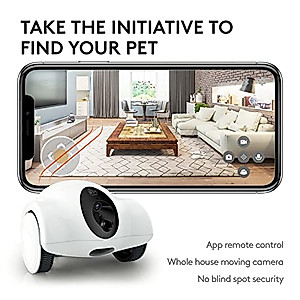 Smart Pet Camera, GULIGULI Movable Companion Robot for Pets, Dog Treat Camera, 1080P Full HD WiFi Pet Camera with Phone App, Night Vision, 2-Way Audio, No Monthly Fee (2.4G WiFi ONLY)