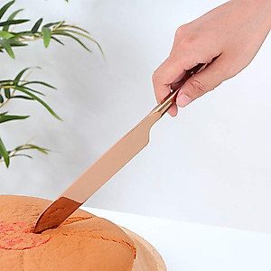 Cake Server Set,Rose Gold 18/8 （304）Stainless Steel Cake Shovel,Cake Knife&Dessert Fork/Cake Cutting Sets for Wedding,Anniversary,Party Supplies by BUY THINGS!