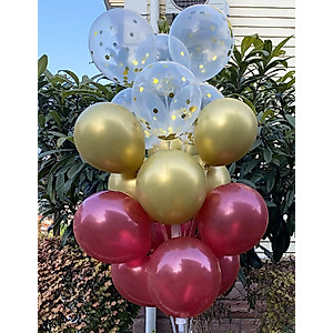 Graduation Decorations Maroon Gold 2024/Burgundy Gold Gaduation Party Decorations/Burgundy Gold Balloons FSU ASU/Burgundy Birthday Decorations Fall/2 Sets Table Centerpiece Balloon Stand Kits