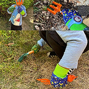 Kids Gardening Tools Set Metal for Kids Hand Shovel Mini Garden Tools for Kids, Safe Toy Gardening Tools for Soil Planting Digging Transplanting 4 Pieces