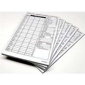 American Canasta Score Pads (5 Pads, 50 Sheets Each) Enjoy The Original! Proudly Made in The USA.