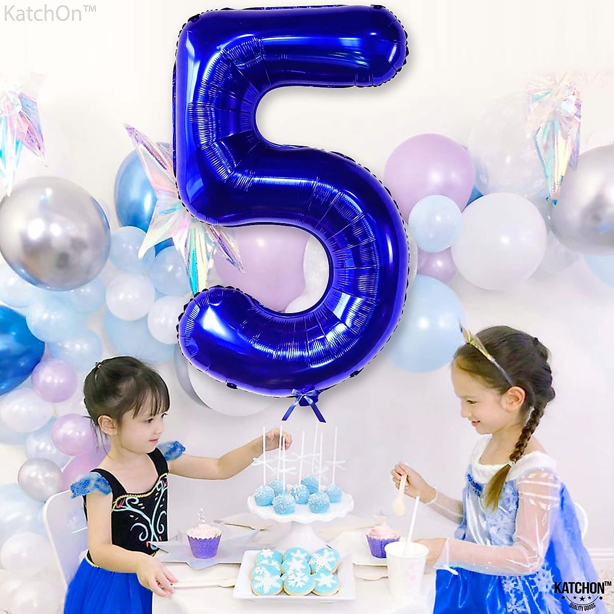 KatchOn, Navy Blue Number 5 Balloon - Big, 40 Inch | 5th Birthday Decorations for Boys, 5 Year Balloon | 5th Birthday Balloons, 5th Birthday Boy | Balloon 5 Year Old, Fifth Birthday Decorations Boy