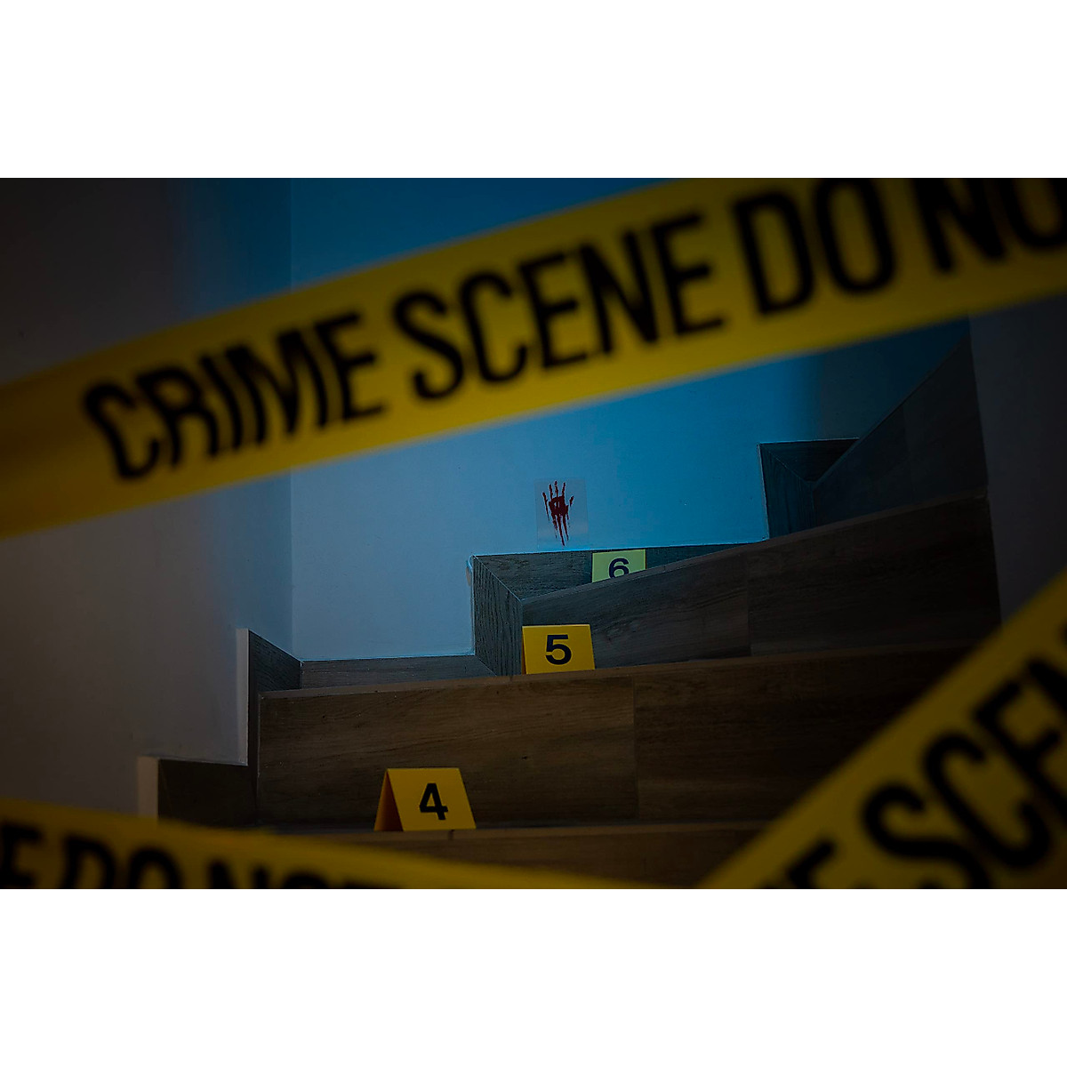 Crime Scene Decorations Kit, Crime Mystery Dinner Party Game Supplies, Includes Crime Scene Tape, 25 Yellow Evidence Markers, 25 Crime Object Cards