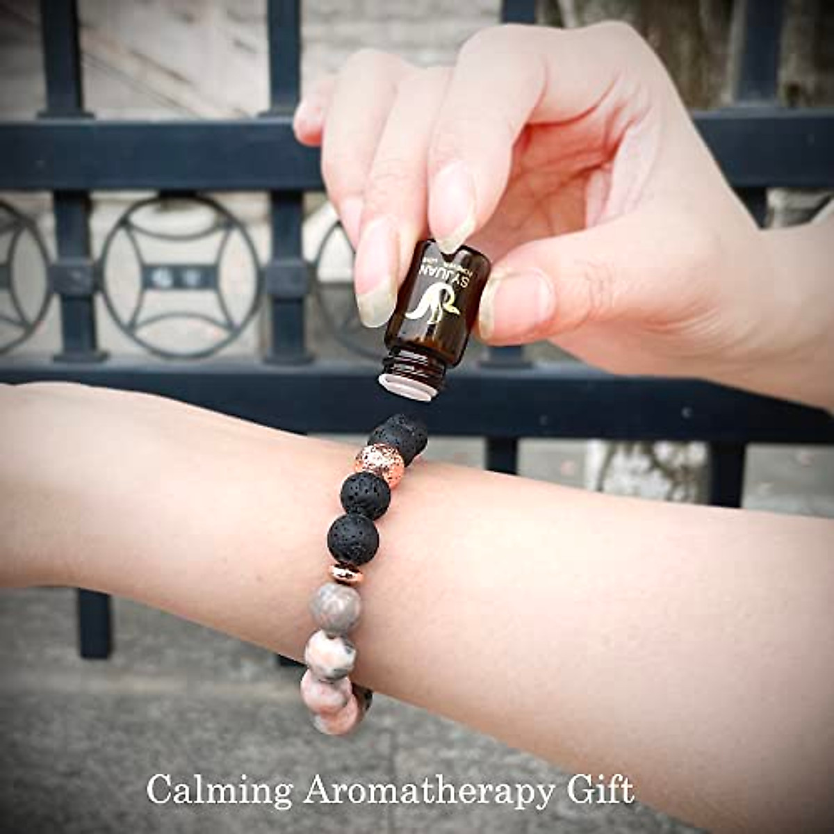 Anxiety Relief Items Lava Rock Beaded Healing Bracelets Aromatherapy Lavender Essential Oil Spiritual Relaxation Gifts for Women Pulseras de Mujer