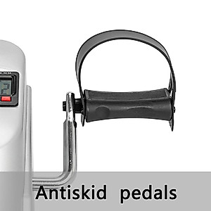 Portable Under Desk Exercise Pedal Bike for Legs and Arms, Durable Leg and Arm Recovery Medical Exerciser with LCD Display (Silver)