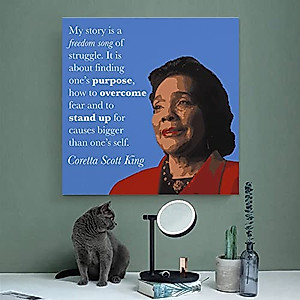 Coretta Scott King Poster Black Female Inspirational Quote Posters Famous African American Women Poster Canvas Painting Wall Art Poster for Bedroom Living Room Decor 12x12inch(30x30cm) Unframe-style-3