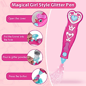 BATTOP Kids Nail Polish Set for Girls, Nail Art Kits with Nail Dryer & Glitter Pen, Quick Dry & Peel Off & Non-Toxic Nail Polish Birthday Gifts for Girls Ages 6 7 8 9 10 11 12