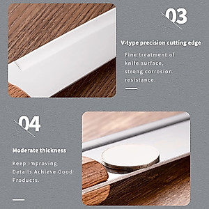 feng&feng 8-Inch Chef's Knife - Stainless Steel Blade, Wood Handle, Three Rivets - Sharp, Durable Kitchen Knife