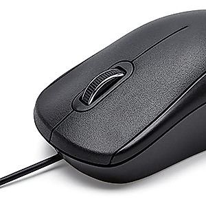 Amazon Basics 3-Button USB Wired Mouse - Standard, Black