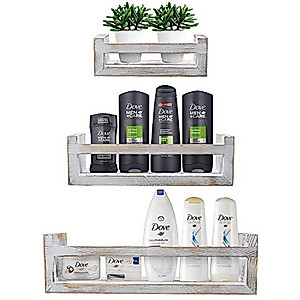 Sorbus Floating Shelves - Rustic Floating Book Shelves Wall Mount Wooden Hanging Ledge Storage Shelf Organizer for Kids Room Baby Nursery Decor, Living Room Playroom, Bathroom, Bedroom etc, Set of 3