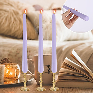 Taper Candles 4 Pack - 10 Inch Dinner Candle Set 8 Hours Burn Time Scented Smokeless Dripless Long Tall Candlesticks for Wedding Home Decor (Purple)