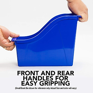 Storex Interlocking Book Bins, 5 1/3 W x 14 1/3 L x 7 H, 5 Color Set, Plastic (70105U06C)