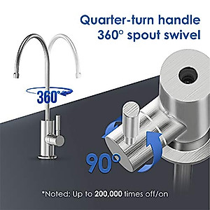 Waterdrop Drinking Water Faucet, Reverse Osmosis Faucet, RO Faucet, Filtered Water Faucet, Water Dispenser Faucet, Water Filter Faucet for Kitchen Sink, Beverage Faucet, Stainless Steel, Lead-Free