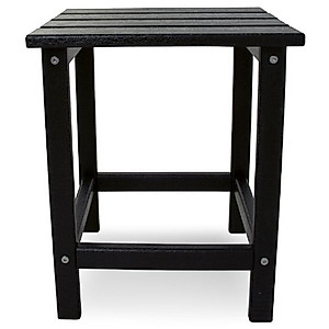 POLYWOOD ECT18BL Long Island 18" Side Table, Black
