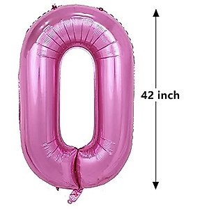 EMAAN 42 Inch Hot Pink Jumbo 30 Number Balloons Big Foil Mylar Balloons for 30th Birthday Party Decorations and Anniversary Events Decorations (Hot Pink 30)