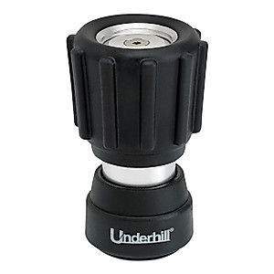 Underhill Magnum-Mini Garden Water Hose Nozzle, Sprayer, 3/4-Inch Thread Inlet, Jet Attachment, Heavy-Duty Metal and Rubber, Adjustable, NG350