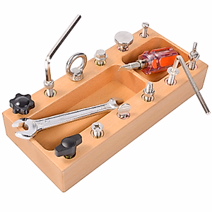 Sunix Montessori Screw Driver Board for Kids, Screw Sorter Game Basic Skills Educational Sensory Learning Toy for 3 4 5 Year Old Kids Toddlers, Preschool, Classroom STEM Montessori Toy