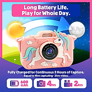 Kids Camera for Boys and Girls - BELLOCHIDDO 1080P HD Toddler Camera for Kids Toy Gift, Children Camera Christmas Birthday Gifts for Age 3-8 with Cartoon Soft Silicone Cover and 32GB SD Card