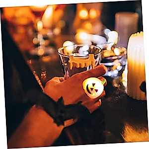 Hohopeti 50 pcs Light Kids Toy Fillers Party Flashing Goodies Treats Favors Pumpkin Dark LED Ghost Toys Goodie Glowing for in Random Halloween and Rings Supplies The Glow Spider Prizes